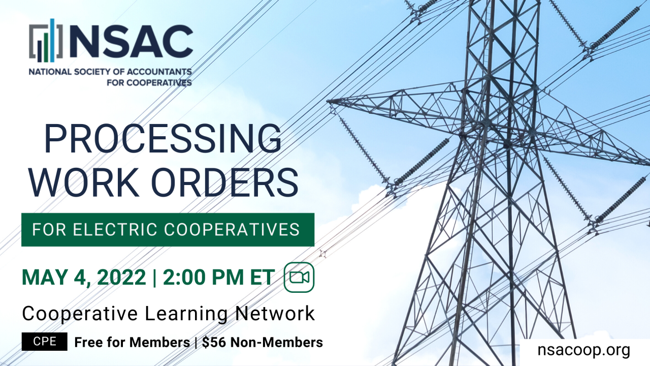 Processing of Work Orders for Electric Co-ops